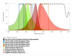 GFP/RFP ULTRA Sedat Fluorescence Filter Set for LED Light Sources | 优正光电